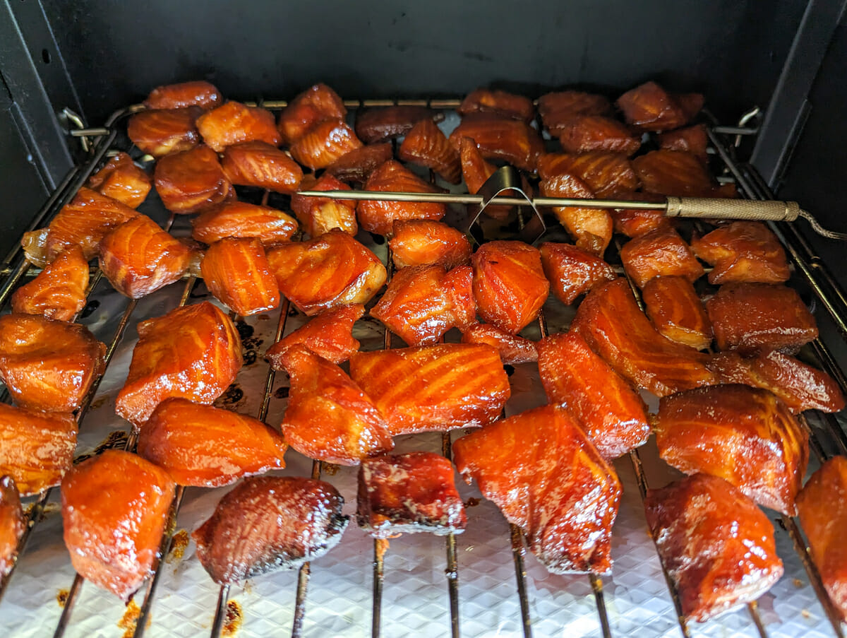 Salmon Burnt Ends on a Pit Boss - Simply Meat Smoking