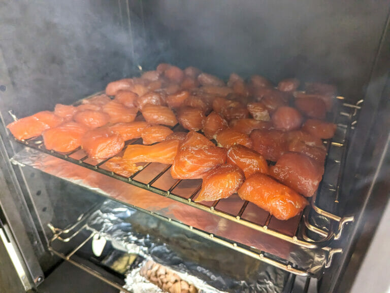 Salmon Burnt Ends on a Pit Boss - Simply Meat Smoking
