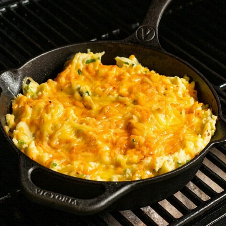 Smoked Mashed Potatoes With Crispy Bacon and Cheese - Simply Meat Smoking