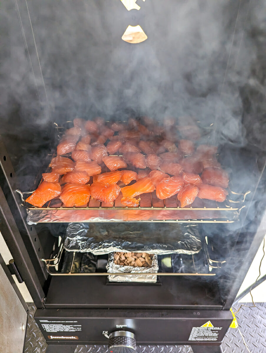 Salmon Burnt Ends on a Pit Boss - Simply Meat Smoking