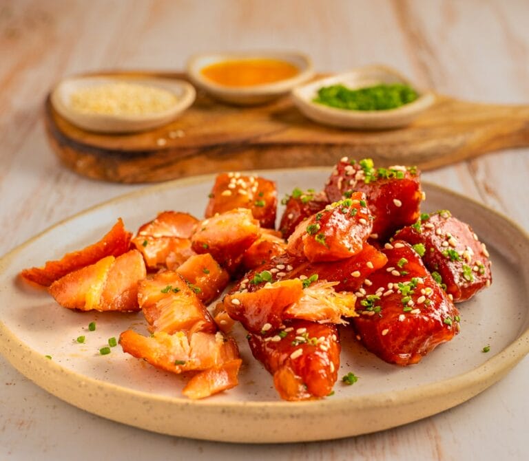 Traeger Smoked Salmon Burnt Ends - Simply Meat Smoking