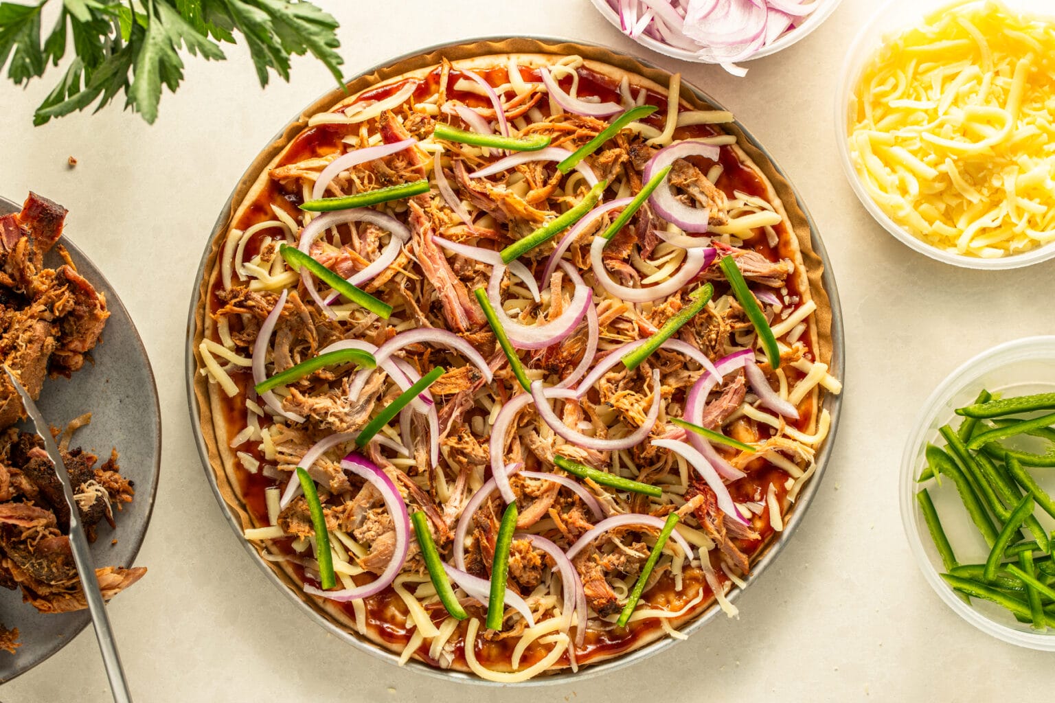 BBQ Pulled Pork Flatbread - Simply Meat Smoking