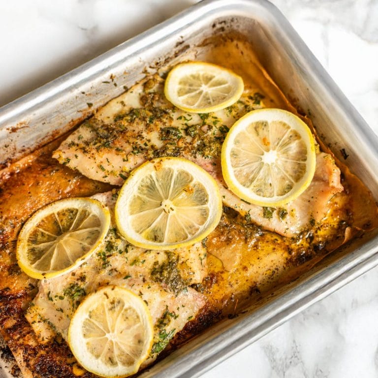 Baked Fish with Lemon Garlic Butter - Simply Meat Smoking