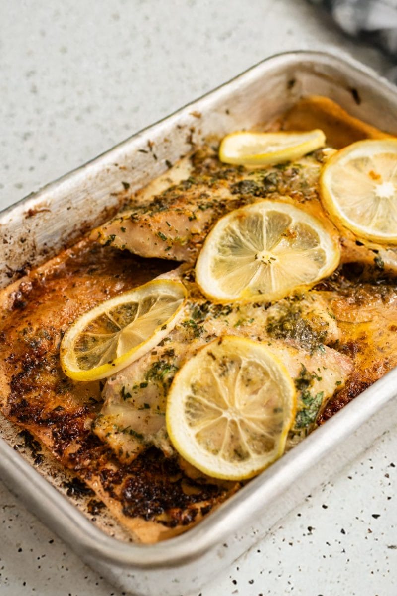 Baked Fish with Lemon Garlic Butter - Simply Meat Smoking